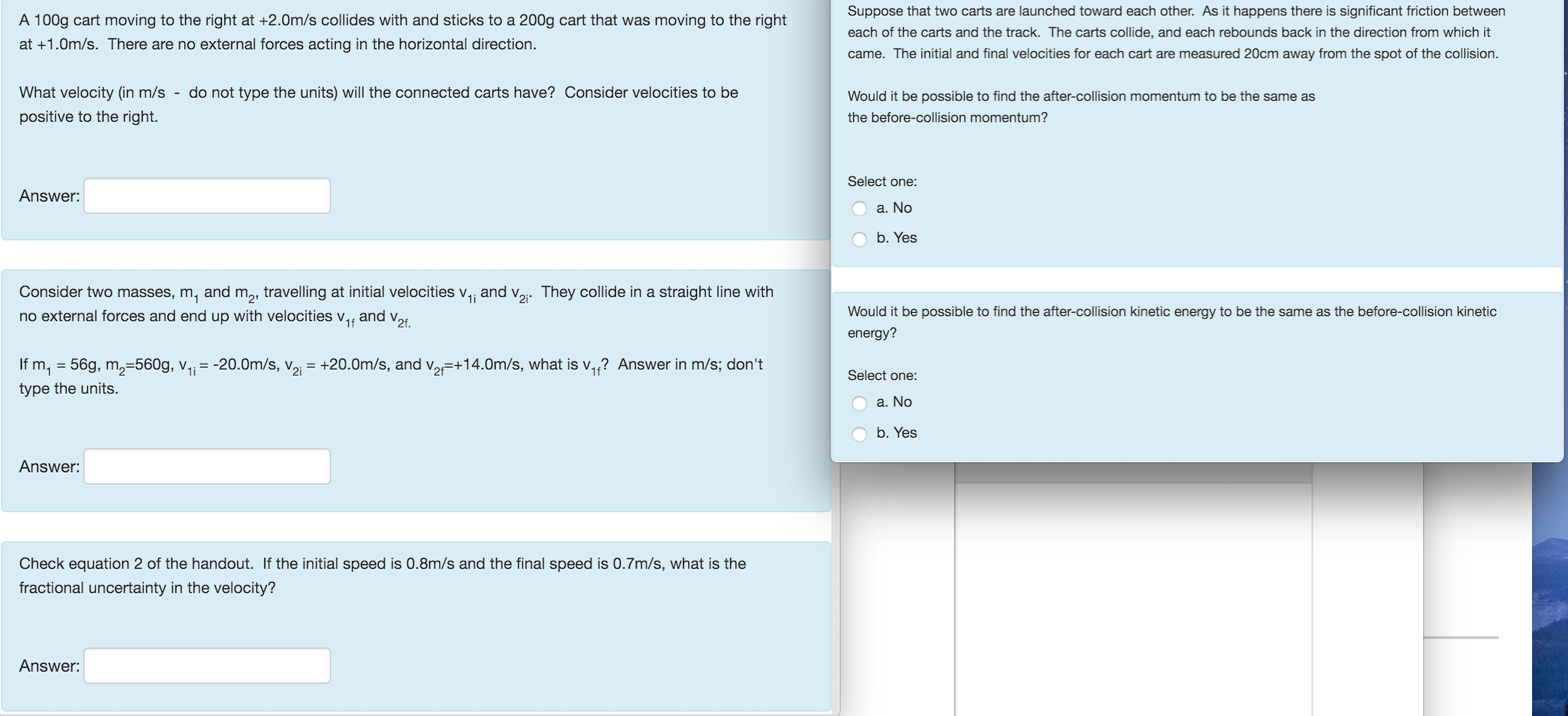 Solved Equation (2) on the 3rd question is ?v/v = (vi ? vf | Chegg.com
