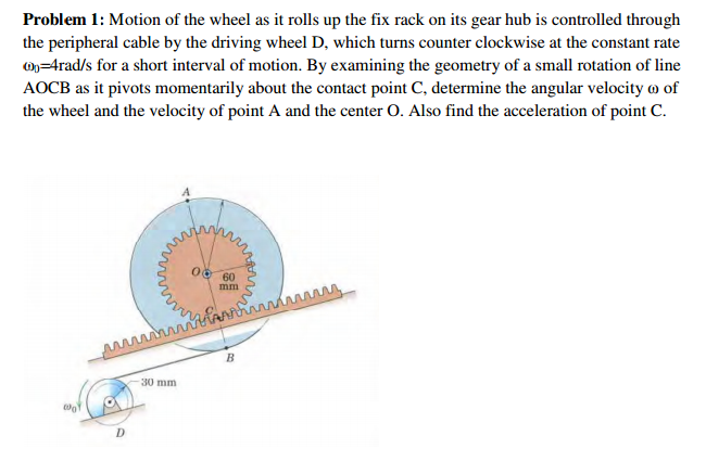 Solved Motion of the wheel as it rolls up the fix rack on | Chegg.com
