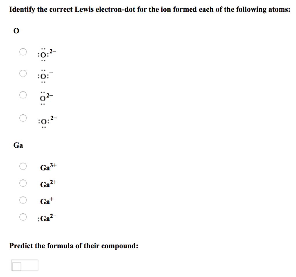 Solved Identify the correct Lewis electron-dot for the ion | Chegg.com