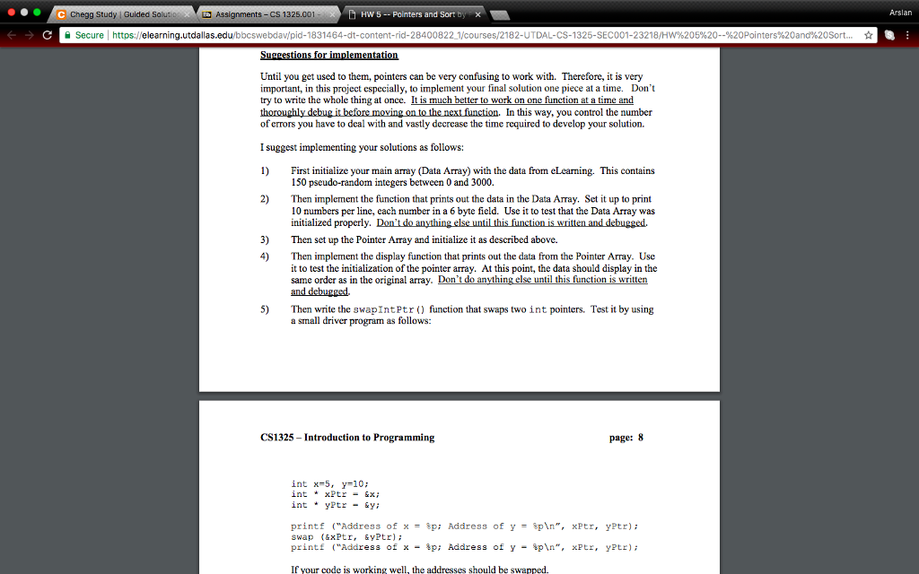 Solved C Chegg Study | Guided Solutios Assignments-CS | Chegg.com