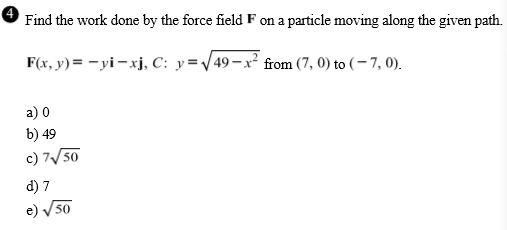 Solved Find the work done by the force field F on a particle | Chegg.com