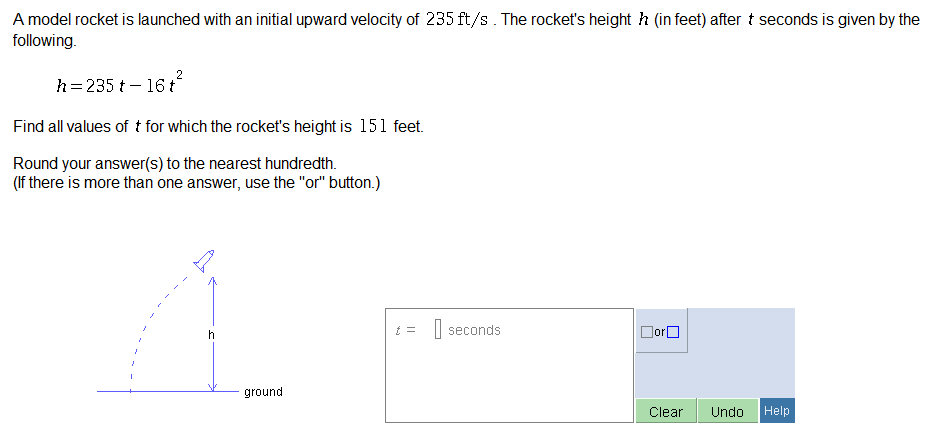 Solved A model rocket is launched with an initial upward | Chegg.com