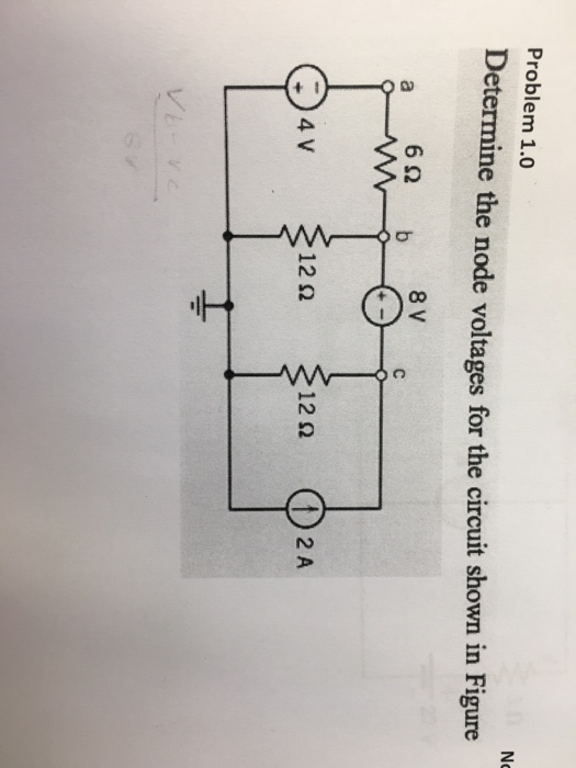 Solved Determine the node voltages for the circuit shown in | Chegg.com