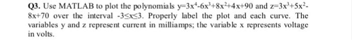 Solved Use MATLAB to plot the polynomials y=3x^4 -6x^3 + | Chegg.com
