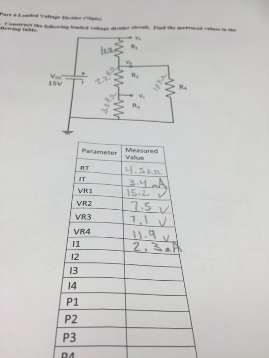 Solved R1= 1k R2= 2.2k R3=3.3k R4=10k | Chegg.com