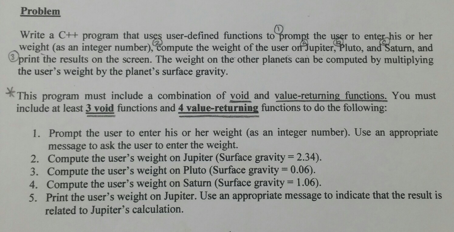 Solved Problem Write A C Program That Uses User Defined 7962