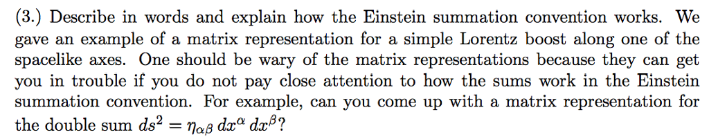 Solved Describe in words and explain how the Einstein | Chegg.com