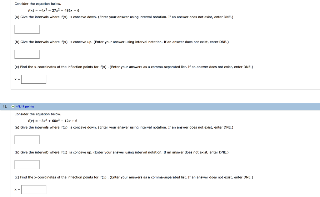 Solved Consider the equation below fx)4x3 - 27x2 + 486x 6 | Chegg.com