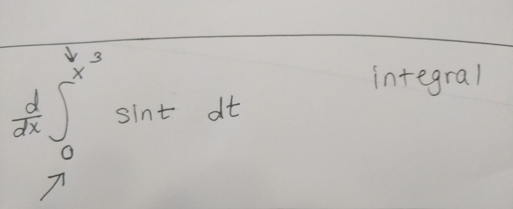 Solved Integral. d/dx integral_0^x^3 sin t dt | Chegg.com