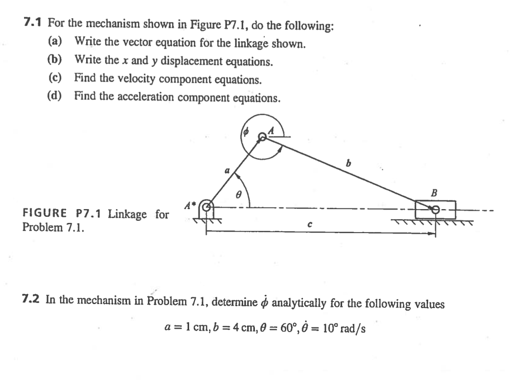 Solved .1 For the mechanism shown in Figure P7.1, do the | Chegg.com