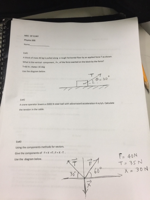 Solved A block of mass 40 kg is pulled along a rough | Chegg.com