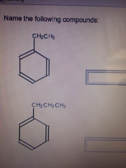 Solved Name the following compounds: | Chegg.com