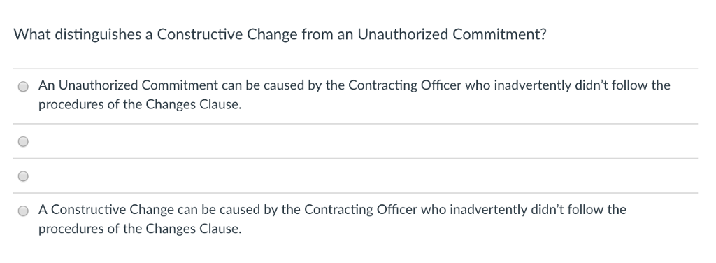 Solved What distinguishes a Constructive Change from an | Chegg.com