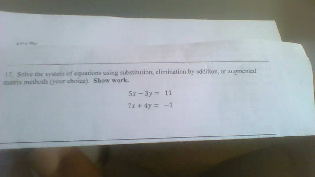 Solved Solve the system of equations using substitution, | Chegg.com
