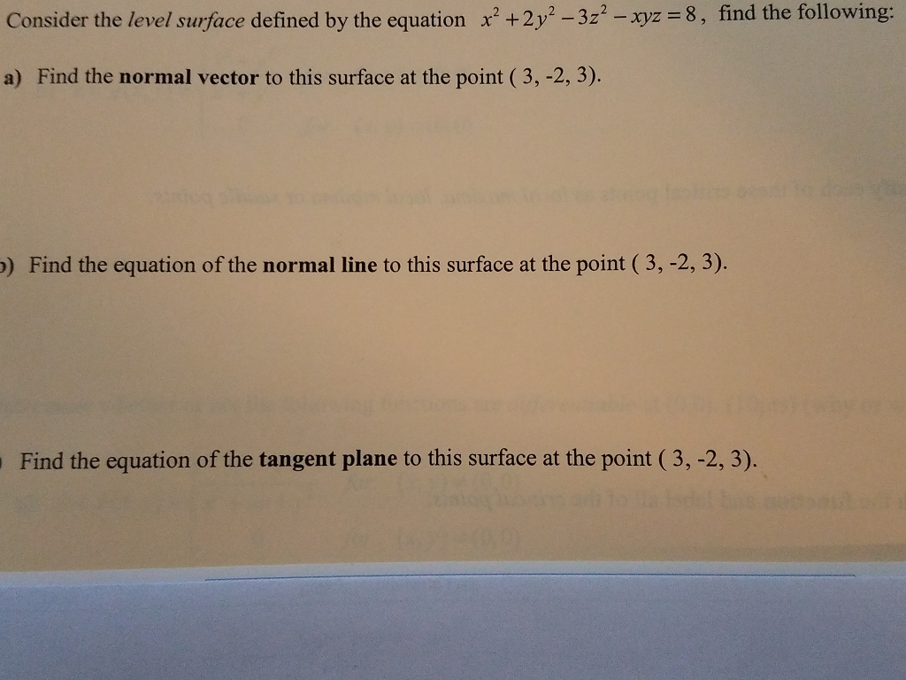 Solved consider the level surface defined by the equation | Chegg.com