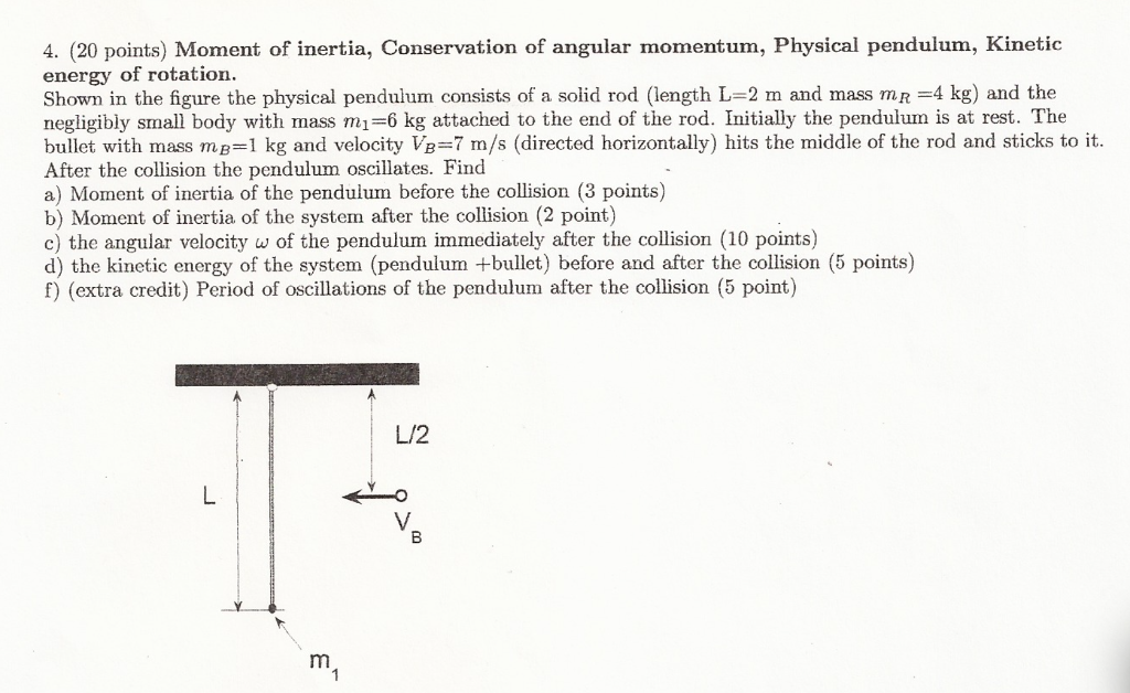 Solved 4 20 Points Moment Of Inertia Conservation Of