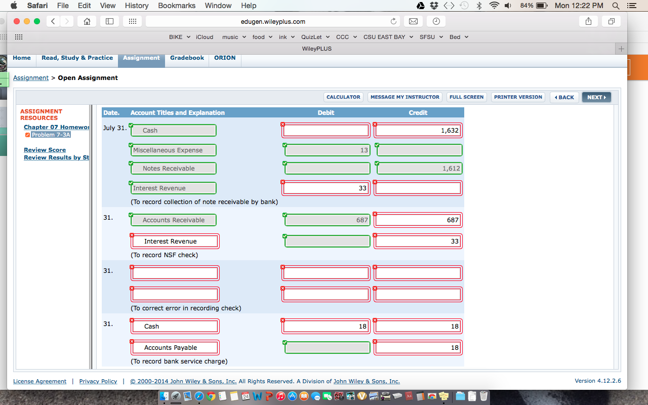 Solved Hello I need some help... On July 31, 2014, Redeker | Chegg.com