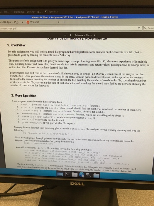 Solved I have a program that is supposed to read in a file | Chegg.com