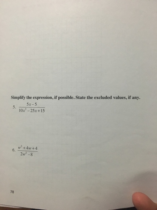Solved Simplify the expression, if possible. State the | Chegg.com