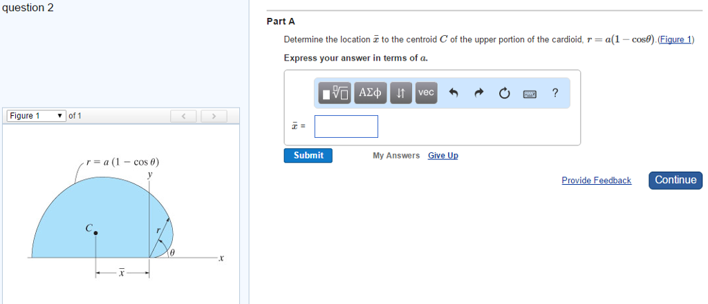 Solved Determine the location x vector to the centroid C of | Chegg.com
