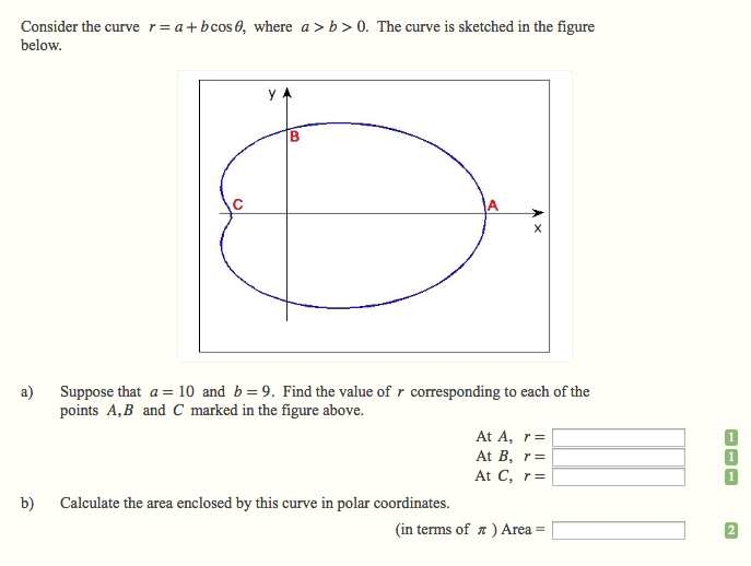 Solved Consider the curve r = a + b cos theta, where a > b > | Chegg.com