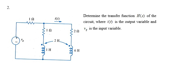 Solved 2. Determine the transfer function H(s) of the | Chegg.com
