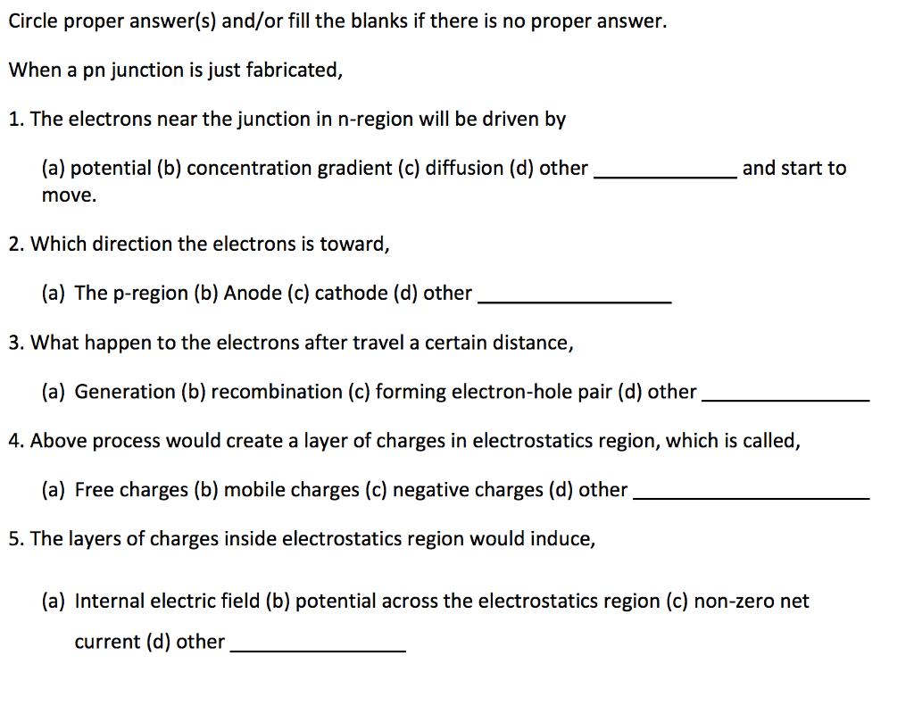 Solved Circle proper answer(s) and/or fill the blanks if | Chegg.com
