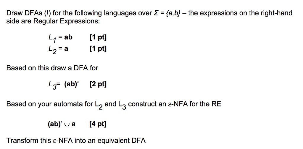 Solved Draw DFAs (!) for the following languages over sigma | Chegg.com