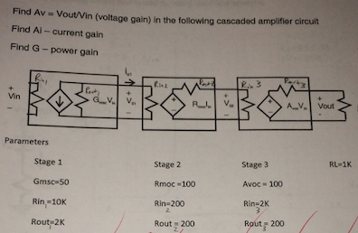 Solved Find Av = Vout/Vin (voltage gain) in the following | Chegg.com