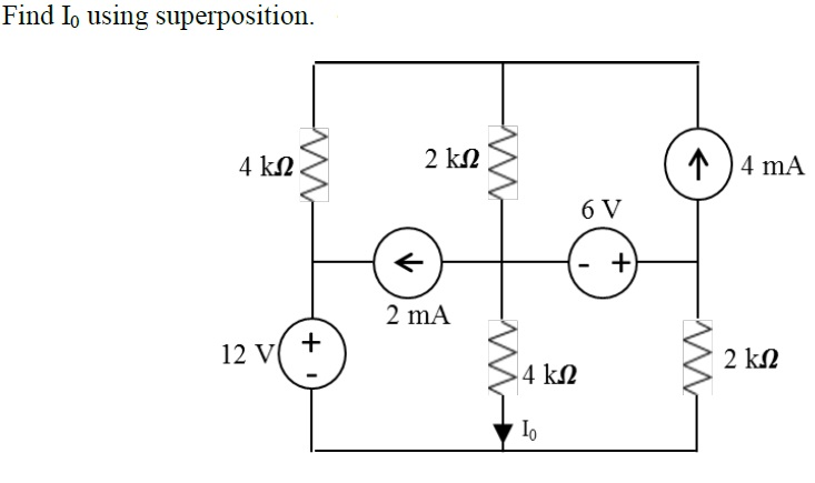 Solved Find I0 using superposition. | Chegg.com