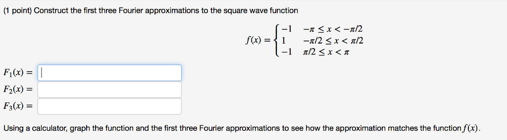 Solved 1 Point Construct The First Three Fourier 