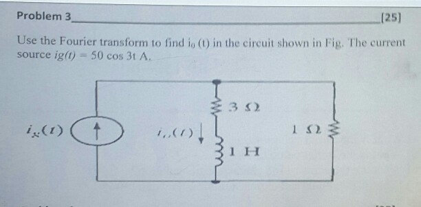 Solved Problem 3 (25) Use the Fourier transform to find io | Chegg.com