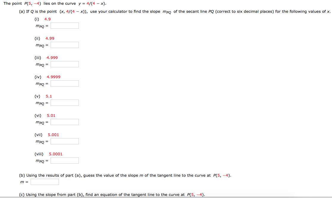 solved-the-point-p-5-4-lies-on-the-curve-y-4-4-x-chegg