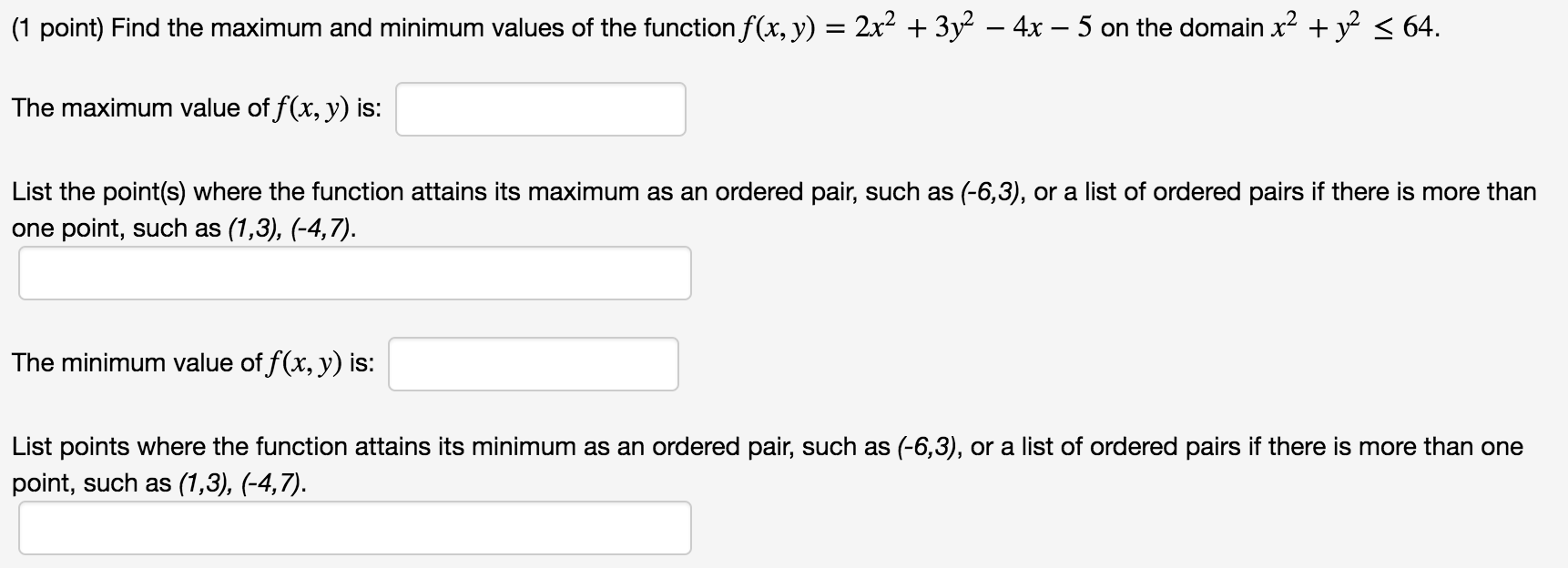 Solved Find the maximum and minimum values of the function | Chegg.com