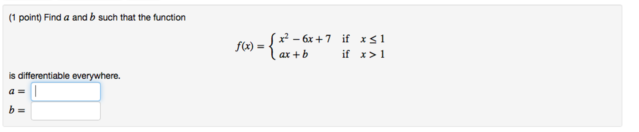 Solved Find a and b such that the function f(x) = {x^2 -6x | Chegg.com