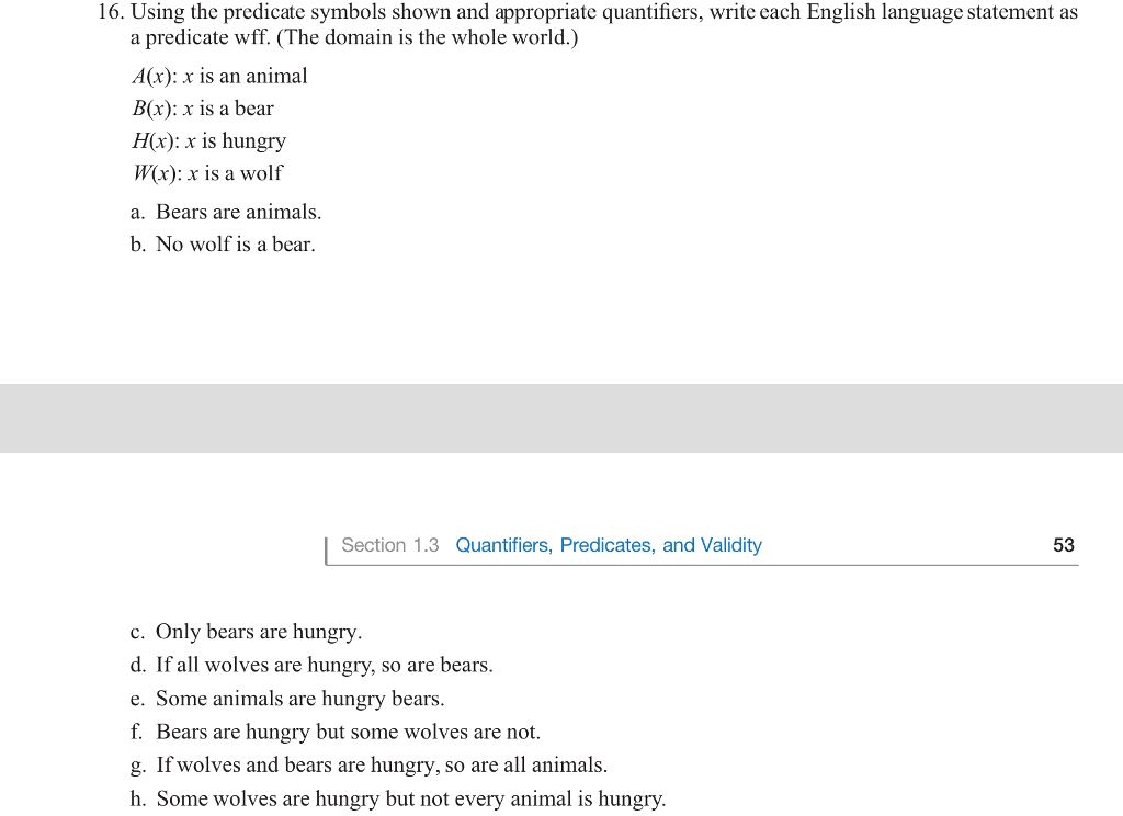 Solved Using the predicate symbols shown and appropriate | Chegg.com