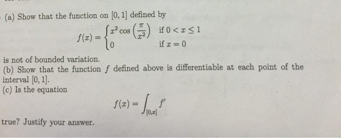 Solved Show that the function on [0, 1] defined by f(x) = | Chegg.com