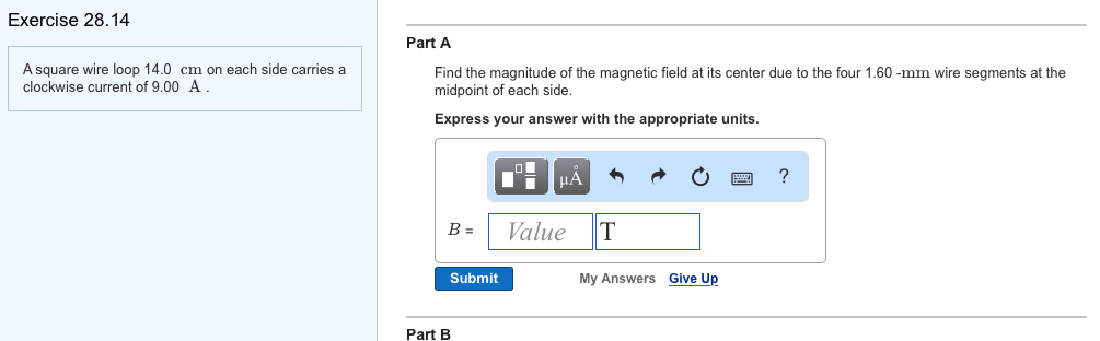 Solved Exercise 28.14 A square wire loop 14.0 cm on each | Chegg.com