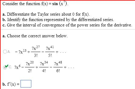 Solved Consider the function f(x) = sin (x7). Differentiate | Chegg.com