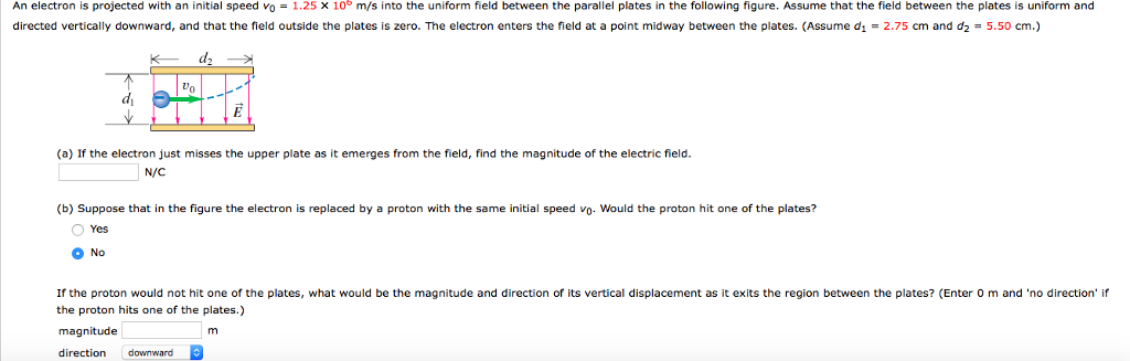 Solved An Electron Is Projected With An Initial Speed V 0