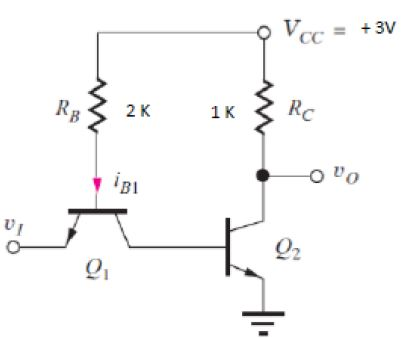 Solved For the TTL inverter shown, VCESAT(Q2)= | Chegg.com