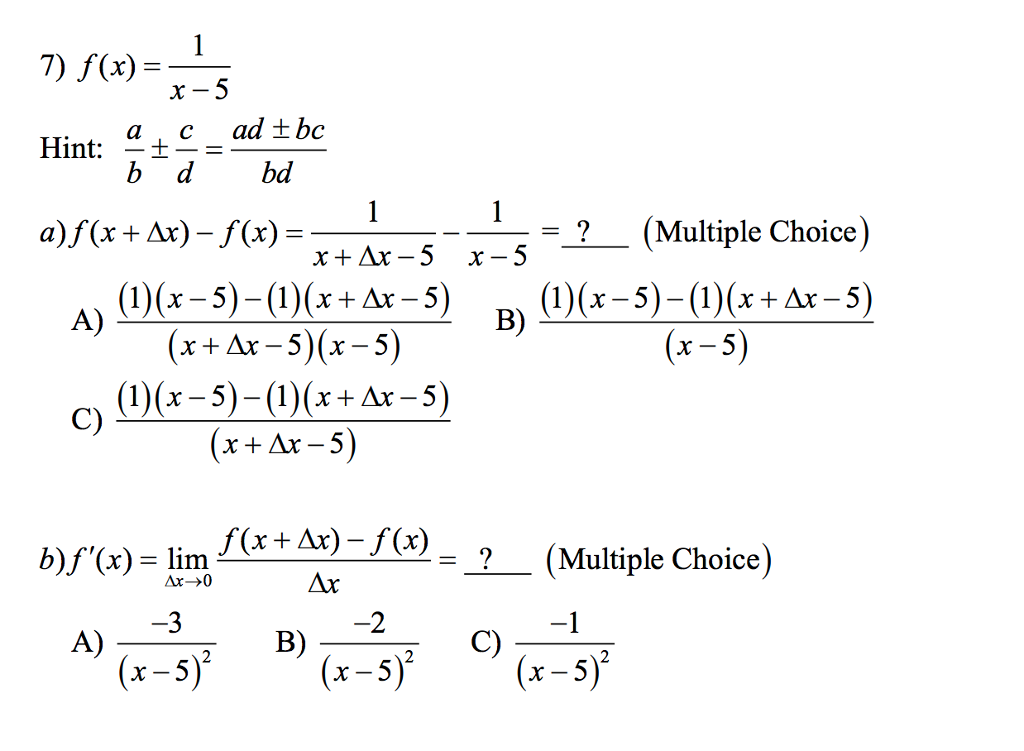 Solved 5) f(x) = 2x2 + 3x a)f(x + r)- b)f(x+Ax)-f(x) = x+ | Chegg.com