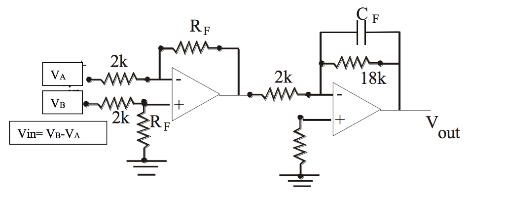 Solved Filtered amplifier: 1. If 0.1 V DC signal is | Chegg.com