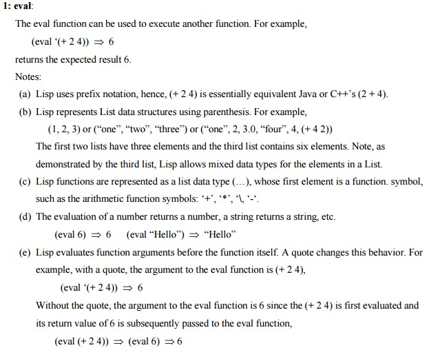Solved 1 Eval The Eval Function Can Be Used To Execute 