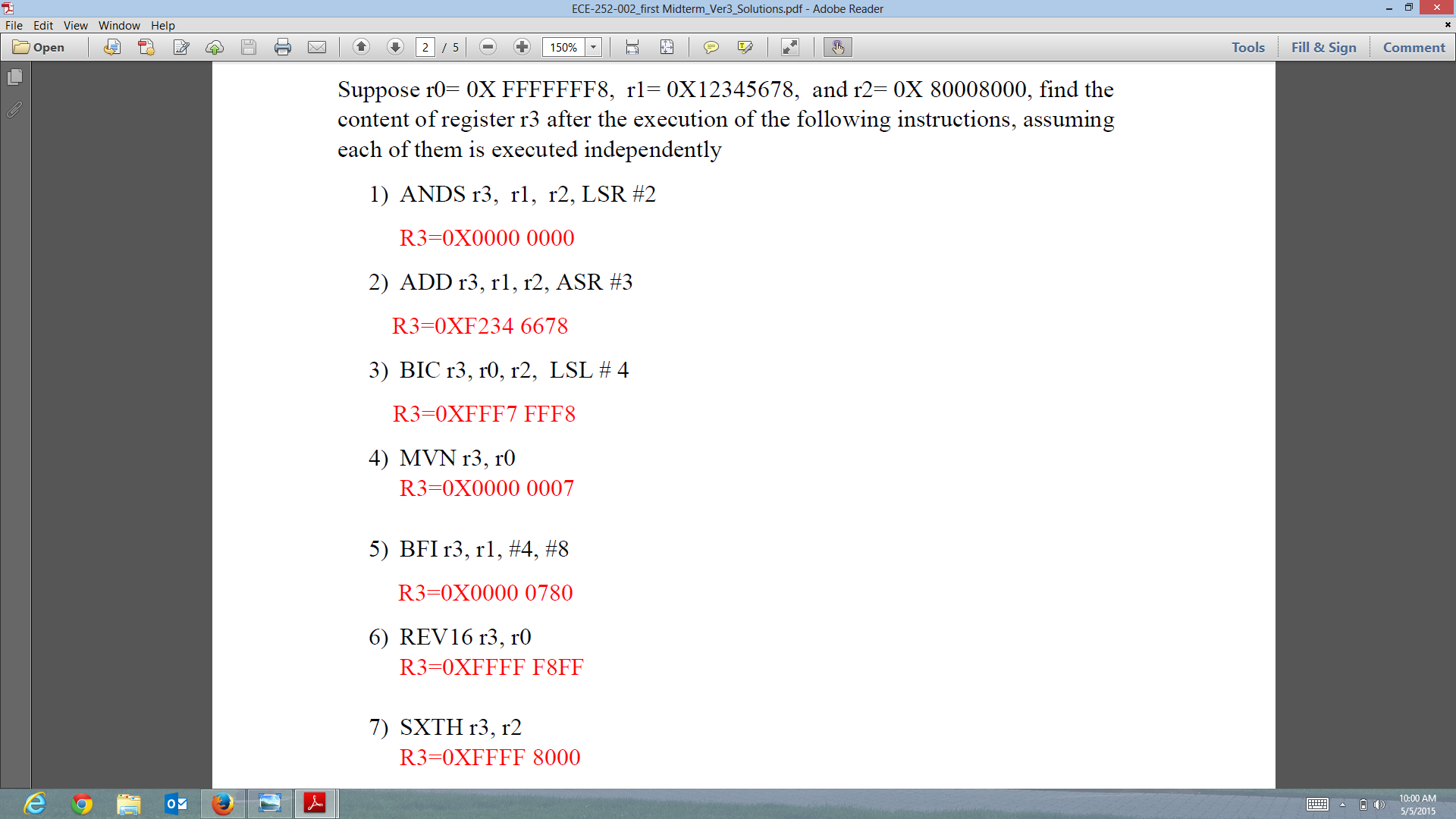 Solved From ARM Assembly Language. The answers are is red | Chegg.com