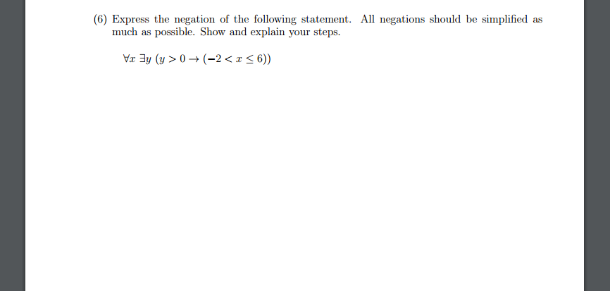 Solved Express the negation of the following statement. All | Chegg.com