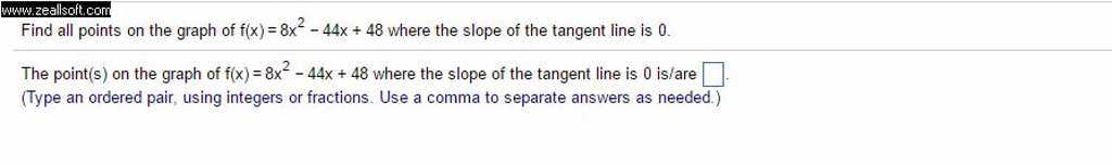 Solved Find all points on the graph of f(x) = 8x^2 - 44x + | Chegg.com