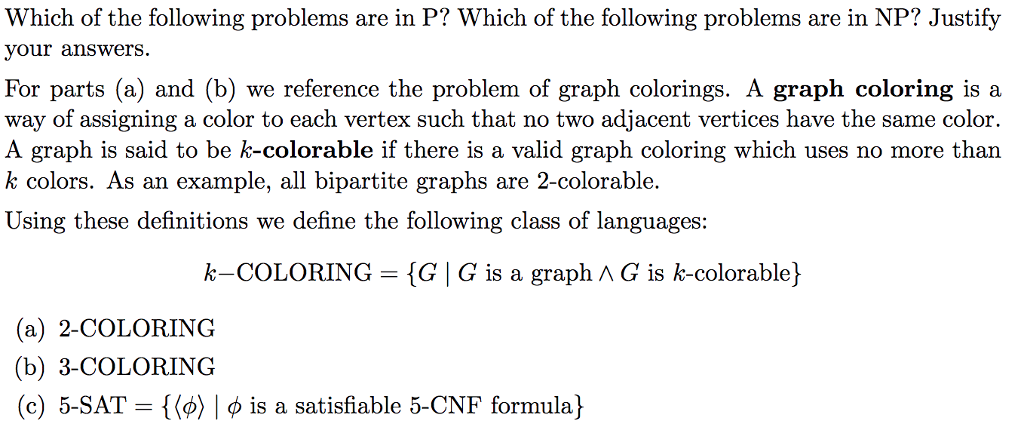 Solved Which of the following problems are in P? Which of | Chegg.com