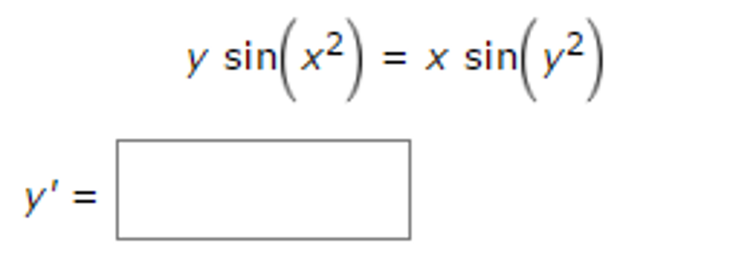 Solved Find dy/dx by implicit differentiation. y sin (x^2) = | Chegg.com