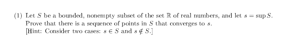 Solved Let S be a bounded, nonempty subset of the set R of | Chegg.com